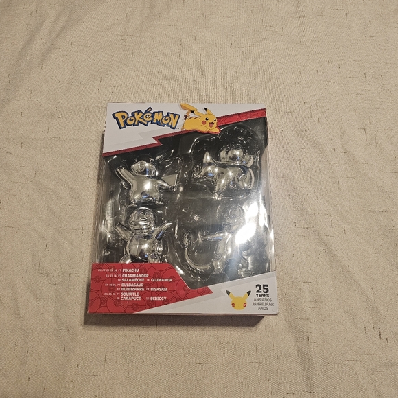Pokemon | Toys | Pokemon 25th Anniversary Edition Silver Figurine ...